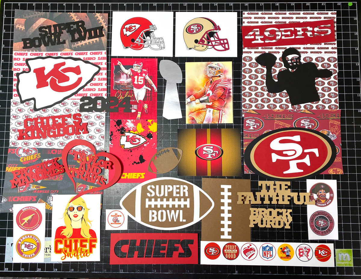 Super Bowl 2024 Scrapbook Kit! Chiefs vs 49ers. Mahomes, Purdy, Travis ...